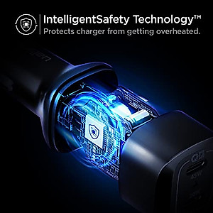 Spigen USB C Car Charger, 65W Dual USB Car Charger Fast Charge (PD 3.0 45W + 20W) Type C Car Adapter for iPhone 14 13 Pro Max SE 2022 12 Mini Pixel MacBook Air iPad Galaxy S23 S22 S21 Ultra Plus Note