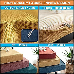 JBlWSGT Custom Bench Cushion, Chair Cushions, Indoor Outdoor Cushion, Personalized Cushion, Optional Waterproof, Optional Addition Piping and Non-Slip Bottom and Straps and Velcro