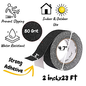 Mr. Pen- Grip Tape, 2 Inch, 23 Feet, Anti Slip/Non Skid Tape, Grip Tape, Friction Tape for Stair, Black Grip Tape Roll, Waterproof