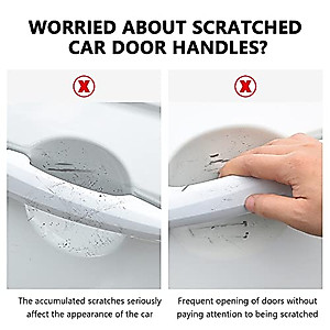 6 PCS Car Door Handle Car Sticker,3D Scratch Resistant Carbon Fiber Wrist Sticker-Traceless Car Door Handle Protective Film,Universal for Most Car Handles (Black)