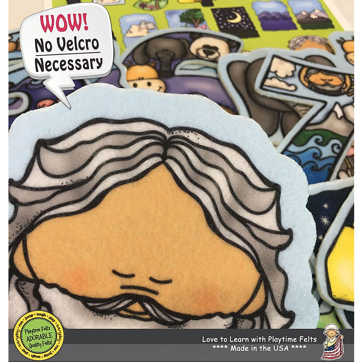 Days of Creation Bible Felt Set | 16 PRECUT & Ready to Play Colorful & Durable Bible Felt Figures for Toddlers, Preschool & Kindergarten | Reusable Bible Felt Board Stories