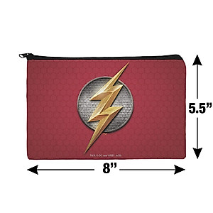 Justice League Movie Flash Logo Pencil Pen Organizer Zipper Pouch Case