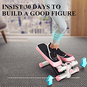 YSUEFIJO Stepper Machine for Home, Mini Stepper Exercise Machine, Anti Slip Fitness Equipment, Heavy Duty Adjustable Height Folding Stepper, More Than 300lbs Weight Capacity (Green)