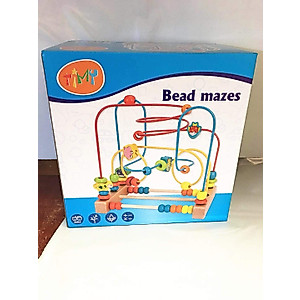 Timy First Bead Maze Roller Coaster Wooden Educational Circle Toy for Toddlers