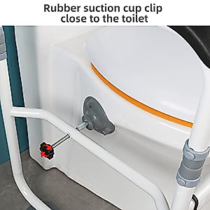 Toilet Rail Bathroom Safety Frame Medical Railing Helper for Elderly, Handicap, Disabled, Seniors,Bariatric Assist Handrail Grab Bar Adjustable Height,Padded Arms Fit Most Toilet Seats