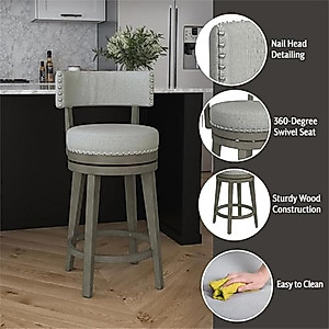 Hillsdale Furniture Lawton Wood Counter Height Swivel Stool Walnut