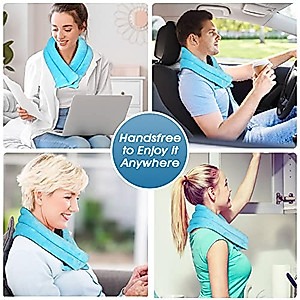 Microwave Heating pad for Neck Pain Relief, Lavender Microwavable Neck Wrap Moist Heat, Hand-Free Heated Neck Wrap for Cold & Warm Compress for Aches Sore Muscles, Tension, and Stress