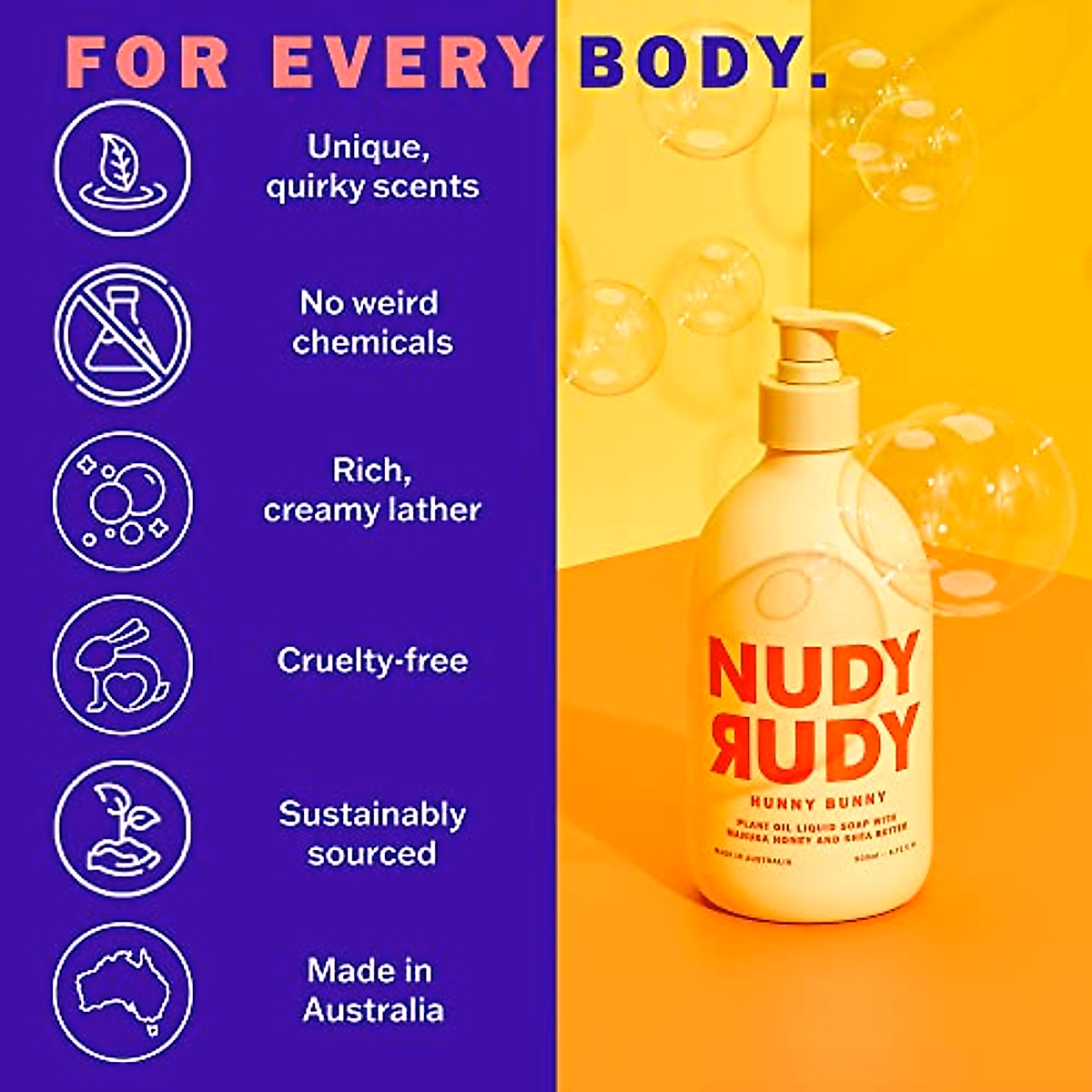 Nudy Rudy - Hunny Bunny Trio Bundle - Hand Cream, Liquid Hand Wash & Bar Soap - Organic Shea Butter - Manuka Honey - Non-Greasy - Moisturizer - Hand Lotion - Hand Soap - Body Wash - Skin Care - 3 Pack