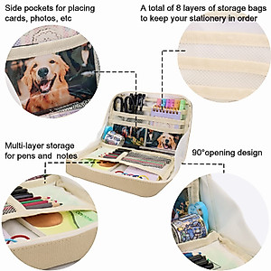Big Capacity Pencil Case Large Capacity Canvas Pencil Pouch pencil case organizer Pen Pouch Adult Office School Teen Girl Boy (khaki)
