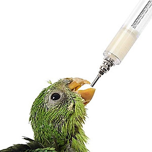 OBANGONG 2 Sets Hand Feeding Syringe for Birds,Feeding Tubes used for Pet Baby Bird Parrot feed milk and medicine,20ml,10ml