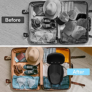 Bjabtan Hard Hat Case for Baseball Caps, Baseball Hat Organizer with Carrying Handle & Shoulder Strap, Hat Carrier Case for Travel, Baseball Hat Organizer Holder for 6 Baseball Caps, Father Day Gifts