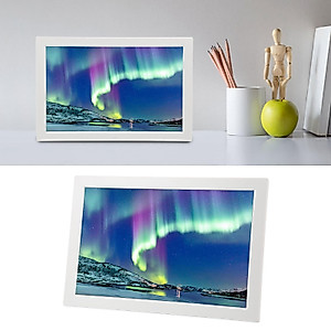 17 Inch LCD Digital Picture Frame, HD Screen Digital Picture Frame with Remote Control, Modern Photo Display Electronic Album Machine, Built in Clock Calendar (US Plug)