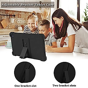 TCL Tab 8 LE Case for Kids 8.0 Inch 9137W 2023,ATOOZ Soft Silicone Case for TCL Tab 8 WiFi 9132X Tablet,TCL Tab 8 Tablet Case 9038S with Adjustable PC Stand (Black)
