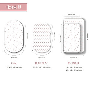 Ely's & Co. Bassinet Sheet 100% Jersey Cotton 2 Pack for Baby Girl-Dusty Rose and Mauve Pink Stars