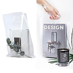 Choice Marts 100 Clear Plastic Bags With Handles 1.5Mil 9"x12" Merchandise Bags Thick Glossy Retail Bags and Shopping Bags For Small Business Boutique Bags and Clear Gift Bags With Handles