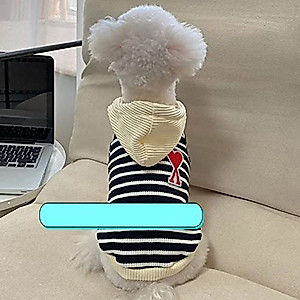 Winter Clothes for Dogs College Stripe Dog Clothes Schnauzer Yorkie French Bulldog Outfit for Small Medium Dogs-XS