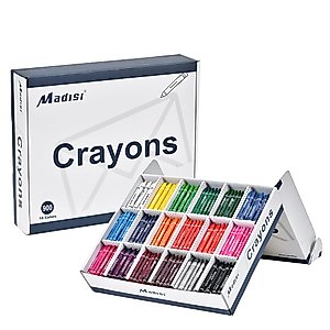 Madisi Crayon Bulk pack, Regular Size, 18 Colors, 900 Count