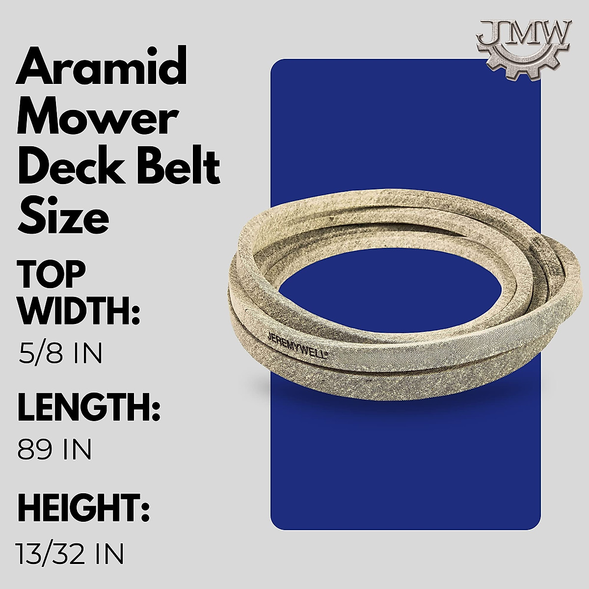 Jeremywell Mower Kevlar Belt 174368 fits Poulan Craftsman Husqvarna 180808, Made with Kevlar, 5/8''x89''