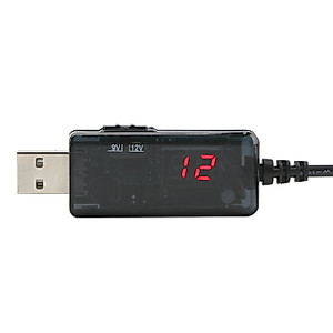 DROK USB to 9v, 5v to 12v Step Up, USB Cable DC 5V Boost to 9V 12V Voltage Converter 1A Step-up Volt Transformer Power Regulator Line with LED Display