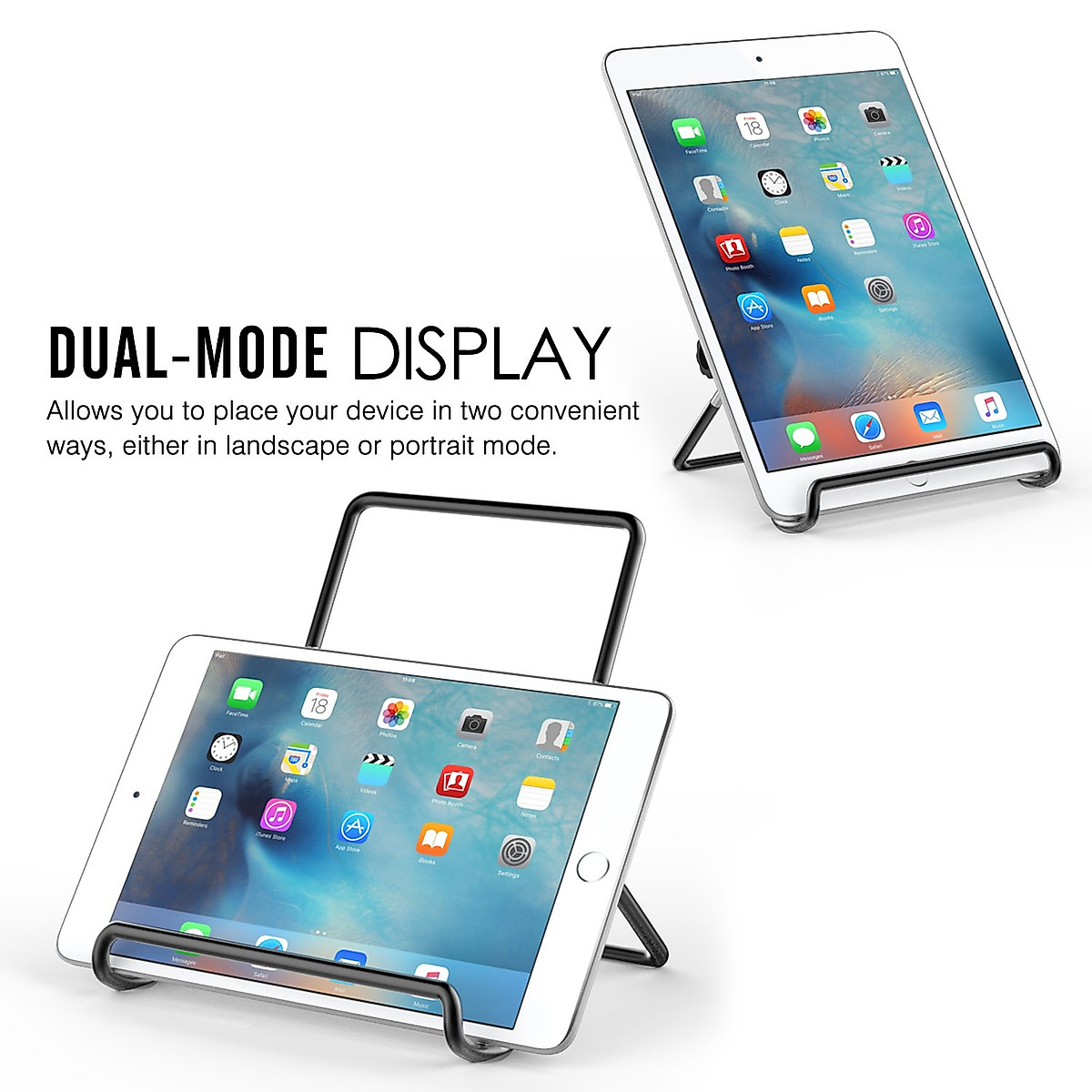 MoKo Foldable Tablet Stand, Adjustable Portable Metal Holder Cradle for 9-12.9" Tablets, Compatible with iPad Pro 11/12.9 2022, iPhone 14/14 Plus/14 Pro Max,Fit with Steam Deck, Black