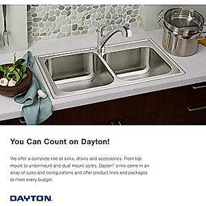 Elkay D115151 Dayton Single Bowl Drop-in Stainless Steel Bar Sink 15 x 15 with 2" Drain Hole