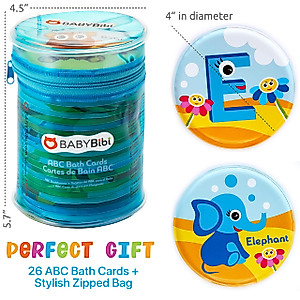 Floating Animals & Alphabet Flash Cards for Bathtub - Preschool Learning Toddler Flash Cards - Educational Bath Toys for 18 Months+ (Set of 26)