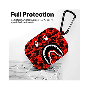 Fashion Camo Airpods Pro Case Compatible with AirPods Pro Durable Shockproof Wireless Earphone Case with Key Chain for Girls Boys Custom Headphone Case -1