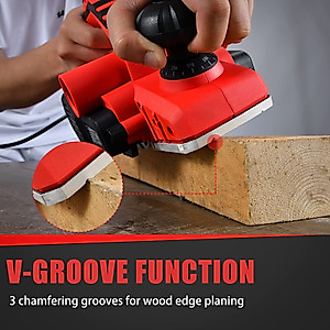 AOBEN 9-Amp Electric Hand Planer, 3-1/4-Inch 18000RPM Wood Planer for Woodworking, Power Handheld Planer for Wood Chamfer DIY, Dual Side Dust Outlet