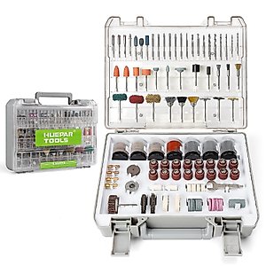 Huepar Tools Rotary Tool Accessories Kit, 510Pcs Accessories Kit,1/8 inch(3.2mm) Diameter Shanks, Universal Accessories for Easy Cutting, Sanding, Grinding, Carving, Polishing, Drilling and Engraving