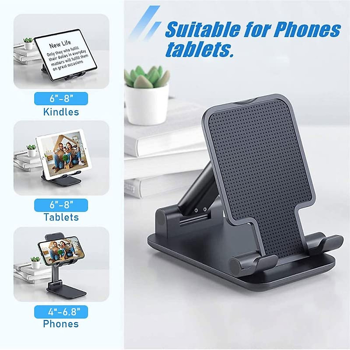 HGJTF Phone Case for Motorola ThinkPhone (6.6") + [2 X Tempered Glass Screen Protector], with Foldable Phone Stand for Desk - Clear Soft Silicone Shockproof TPU Cover for Motorola ThinkPhone