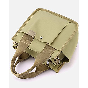 Women Canvas Tote Bag Classic Small Square Crossbody Bag Shoulder Bag for Work School
