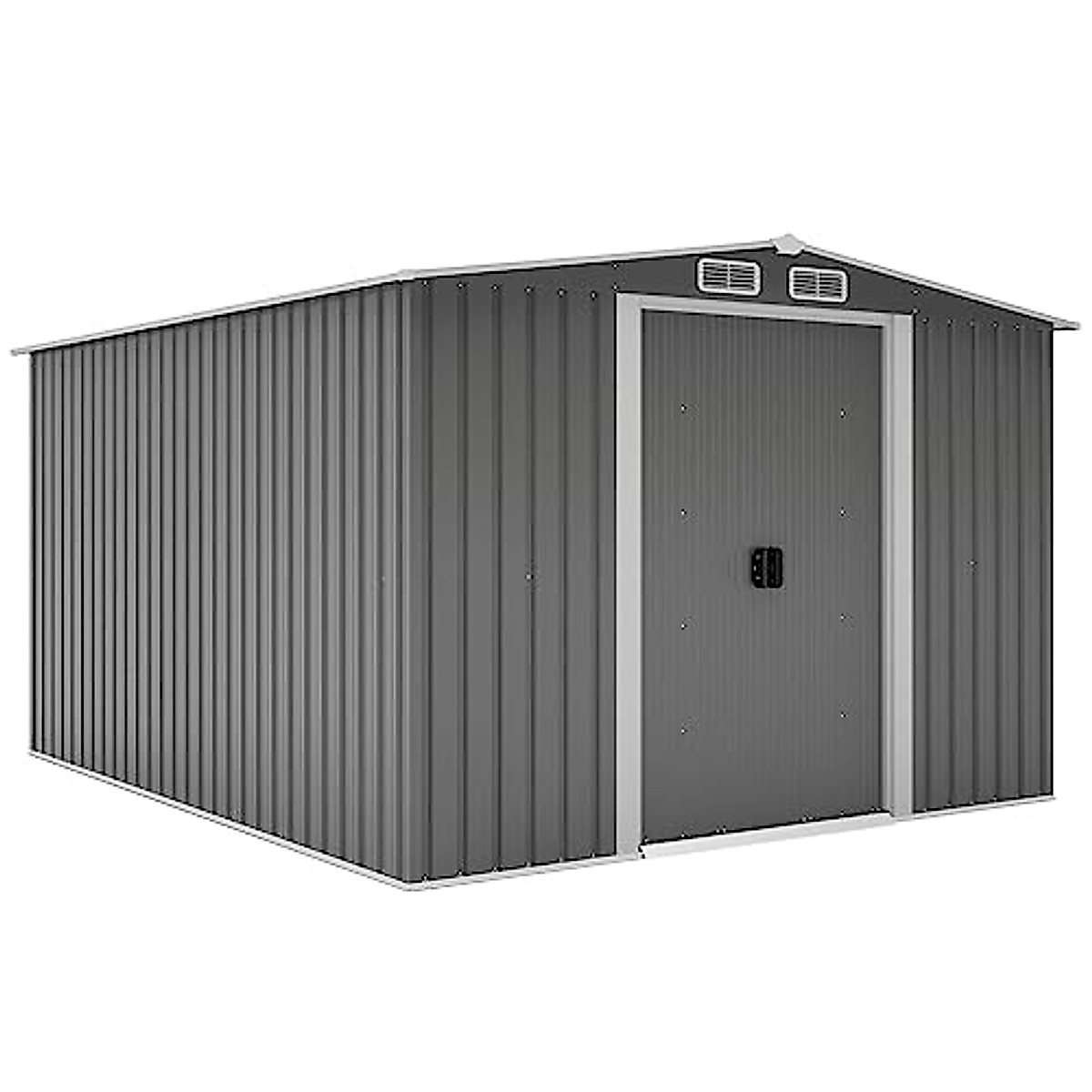 UBGO 10x8 FT Outdoor Metal Storage Shed,Waterproof Metal Garden Tool Storage Shed with Sloping Roof and Lockable Door,Garden Sheds Outdoor Shed for Backyard Garden Patio Lawn