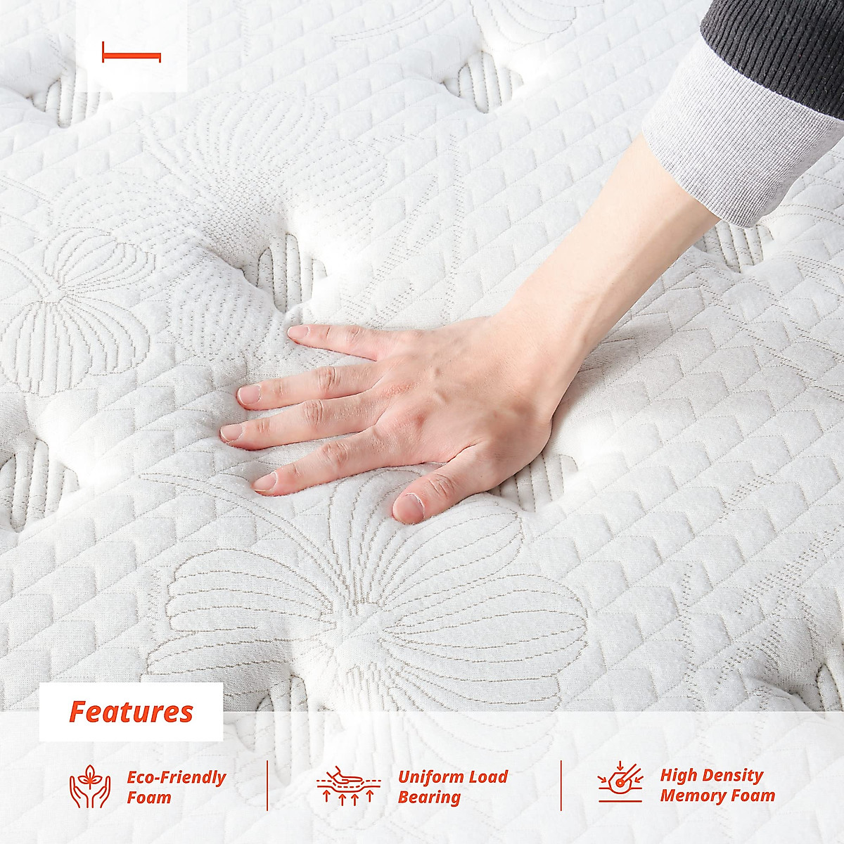 PrimaSleep 10 inch Hybrid Comfort Tight Top Spring Mattress - Dark Green Piping (King),Cool I Gel Memory Foam, CertiPUR-US Certified, Compressed Packing