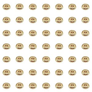 INSPIRELLE 100pcs Heishi Beads 3mm Long-Lasting Disc Brass Rondelle Spacer Beads Pale Gold Plated Flat Round Shape Jewelry Metal Spacers for Bracelet Necklace Jewelry Making