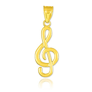 10k Gold Treble Clef Pendant
