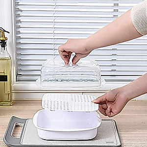 Rice Container Microwave Heating Microwave Cooker with Lid for Steaming Bread Bun Dumpling Fish Dumpling