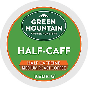 Green Mountain Coffee Roasters Half Caff, Single-Serve Keurig K-Cup Pods, Medium Roast Coffee, 12 Count (Pack of 6), Total 72 Count