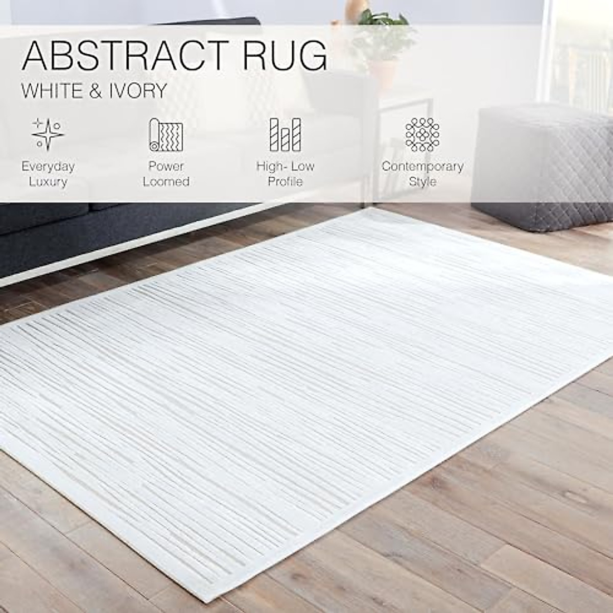 Jaipur Living Soft 8x8 Square Area Rug, Abstract, White/Ivory