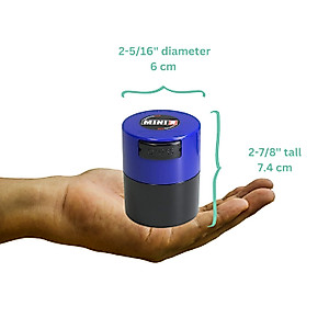 Minivac - 10g to 30 grams Vacuum Sealed Container - D Blue Cap & Black Body