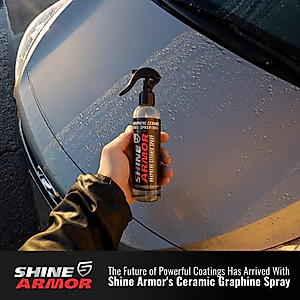 SHINE ARMOR Graphene Ceramic Coating for Cars | Highly Concentrated for Vehicle Paint Protection and Shine with Hydrophobic Top Coat SiO2 Technology Premium Gloss 8 Fl Oz