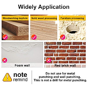 HOHXEN 4pcs Wood Plug Hole Titanium Coated Cutter Drill Bits Set 1/4" 3/8" 1/2" 5/8" Cutting Dowel Power Woodworking Cork Hole Saw Tool Round Wood Plug Tenon Drill Bit Set