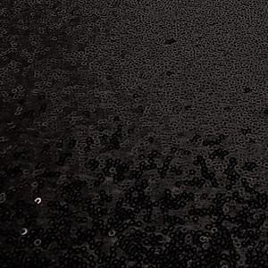 Glitz Sequin & Stretch Mesh Black, Fabric by the Yard