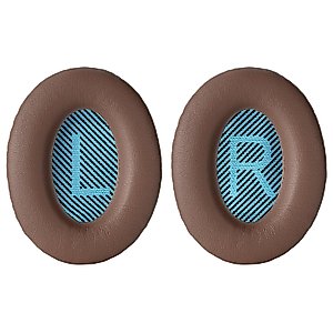 Aurivor Replacement Ear-Pads Cushions for Bose QuietComfort (QC) 35 35ii 25 15 2 and More Headphones, Upgraded Covers with Soft Protein Leather, Reinforced Sealing, Optimized Memory Foam (Coffee)