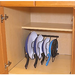 SimpleHouseware Cabinet Pantry Pot and Pan Organizer Holder Rack, Bronze