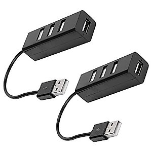 Salaty 4‑Port Hub, USB2.0 Hub 2Pcs Plug and Play for Notebooks(4USB Interface-Black, Pisa Leaning Tower Type)