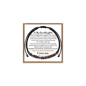 JoycuFF Gifts for Granddaughter Bracelets To My Granddaughter from Grandma Birthday Mother's Day Christmas Gifts for Granddaughter Morse Code Bracelets for Women I Love You