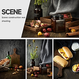 2 PCS Boards Photo Backdrop for Flat Lay, Food Photography Background 24x24 Inch, BEIYANG (Black Walnut+Dark Gray)