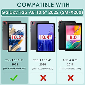 DETUOSI Rotating Case for Samsung Galaxy Tab A8 10.5 inch 2022 (SM-X200/X205/X207), Galaxy Tab A8 10.5" Tablet Cover,【Auto Sleep/Wake】 360 Degree Swivel Stand Folio Flip Leather Book Cover #Dark Blue