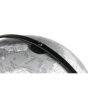 Replogle Willston - Gray Globe with Black Metal Tripod Stand, Adjustable Height, Floor globe, Detailed, Up-to-Date Cartography(16"/40cm diameter)
