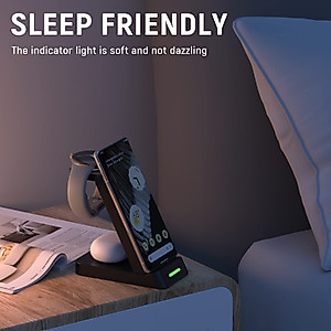 EloBeth Wireless Charging Station, 3 in 1 for Google Pixel Products, QC3.0 18W, Compatible with Pixel 8 Pro/8/7 Pro/7/Fold/6/6 Pro/5/4/3/XL, Watch, Buds Pro, iPhone/Airpods (not Watch 2)